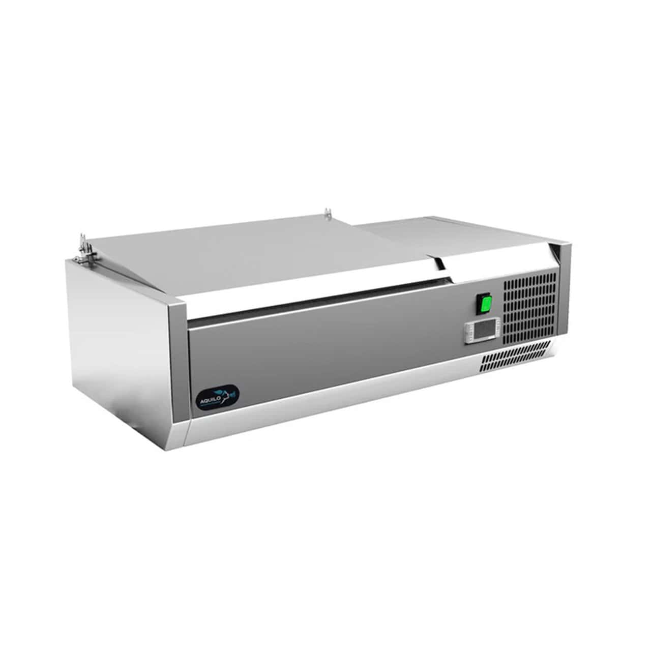 Aquilo Countertop Prep Refrigerator with Lid – 1/3GN – W850 x D395 x ...